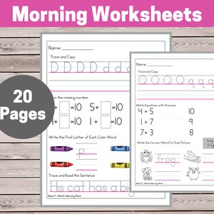 First Grade Morning Work Review Pages for One Month Daily Practice Fun ...