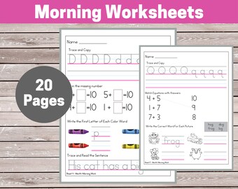 First Grade Morning Work Review Pages for One Month Daily Practice ...