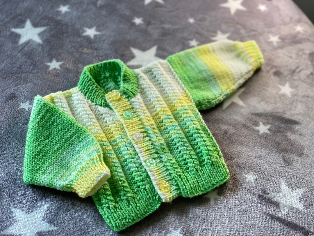 Hand Knitted Gender Neutral Newborn Baby Cardigan - Etsy