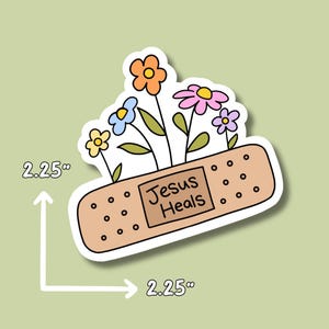 Jesus Heals Band-aid Sticker: Waterproof Faith Decal - Etsy