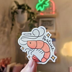 Posture Shrimp Sticker: Waterproof Vinyl Decal - Etsy