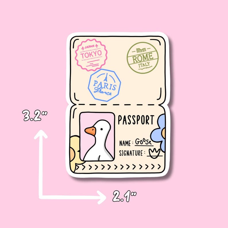 Waterproof Suitcase & Goose Passport Sticker Pack - Etsy
