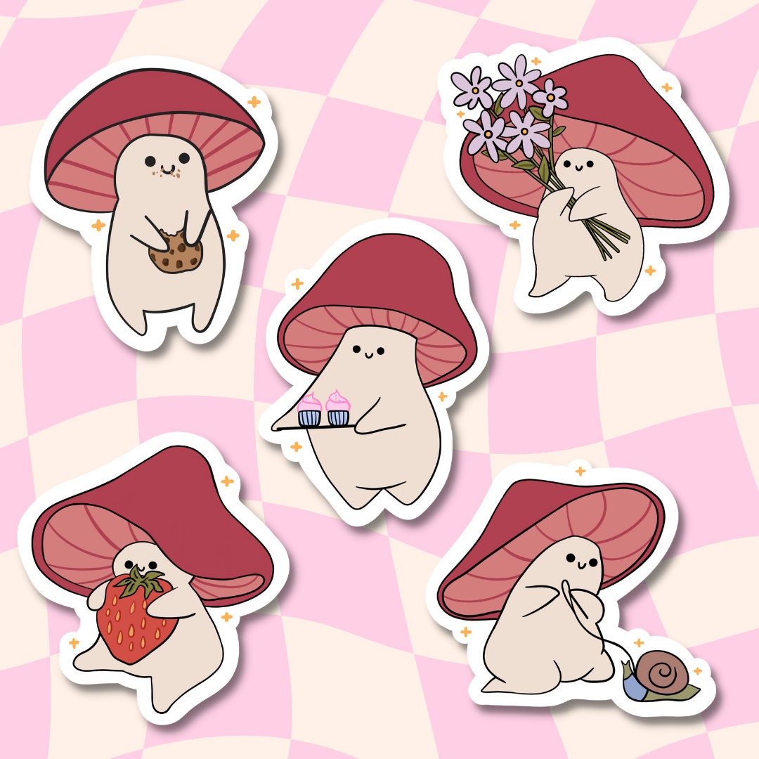 Mushroom Stickers Cute Sticker Waterproof Laptop - Etsy