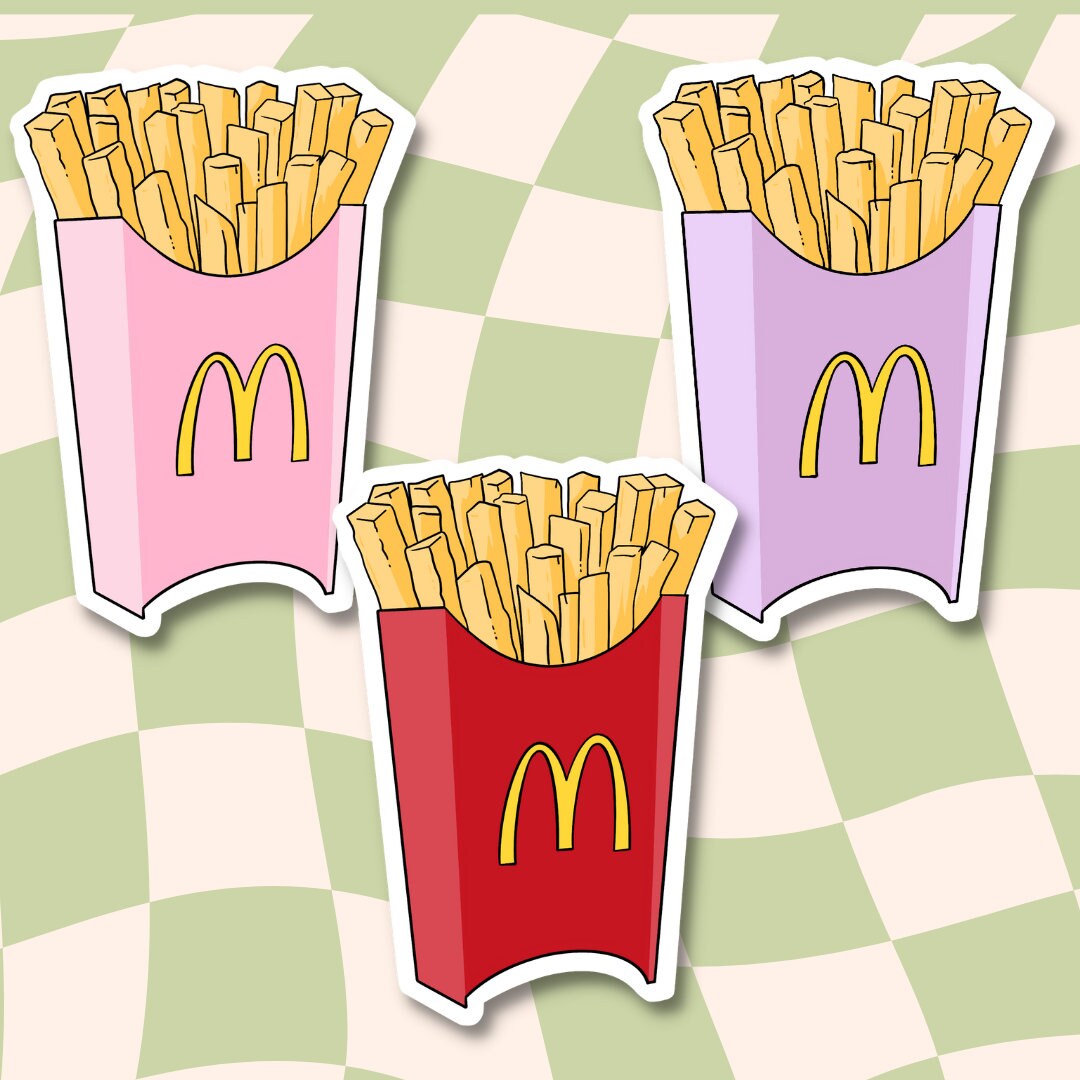 Fries Sticker Food Sticker Summer Stickers Sticker Aesthetic Laptop ...