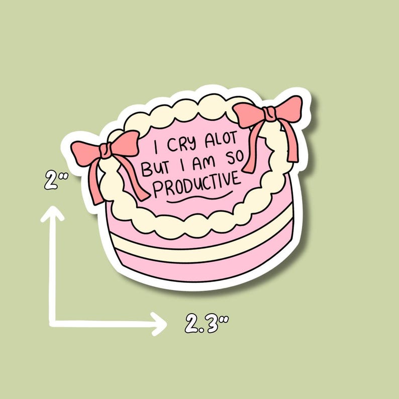 Cake Waterproof Sticker | Girly Aesthetic, Laptop Decal - Etsy UK