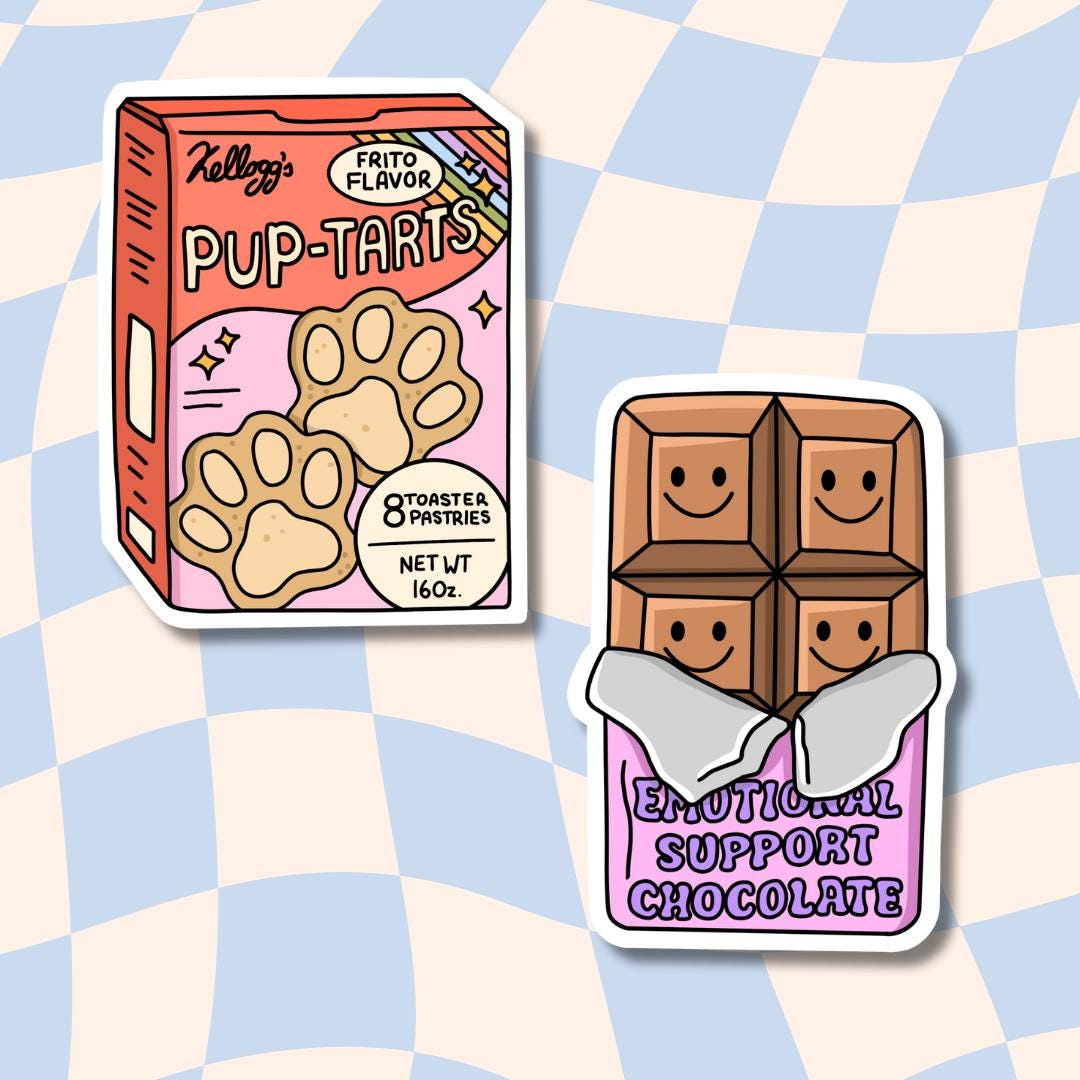 Chocolate & Pup-tarts Sticker Pack: Waterproof Vinyl Stickers - Etsy