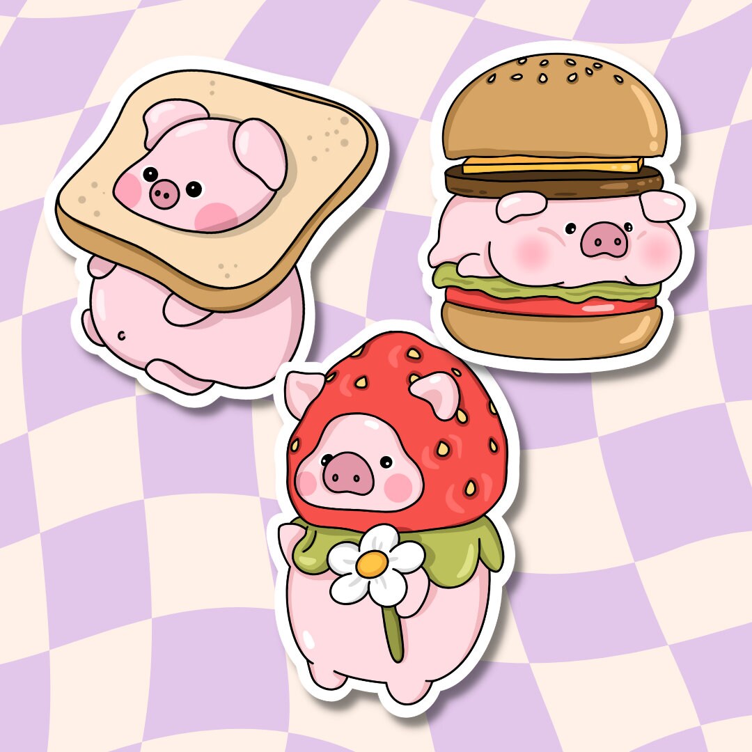 Pig Stickers Waterproof Food Sticker Summer Stickers Funny Laptop ...