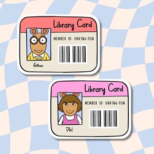 Arthur Sticker Nostalgic Sticker DW Stickers Library Card Sticker ...