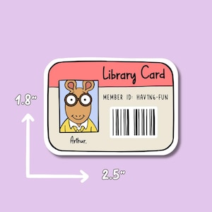 Arthur Sticker || Nostalgic Sticker || DW Stickers || Library Card ...