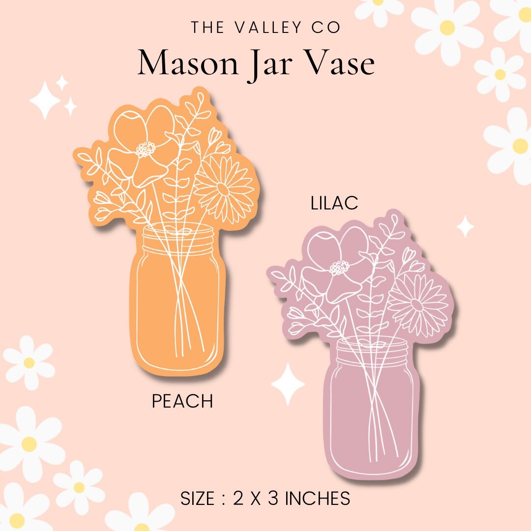 Mason Jar Sticker Flower Stickers Bouquet Sticker - Etsy