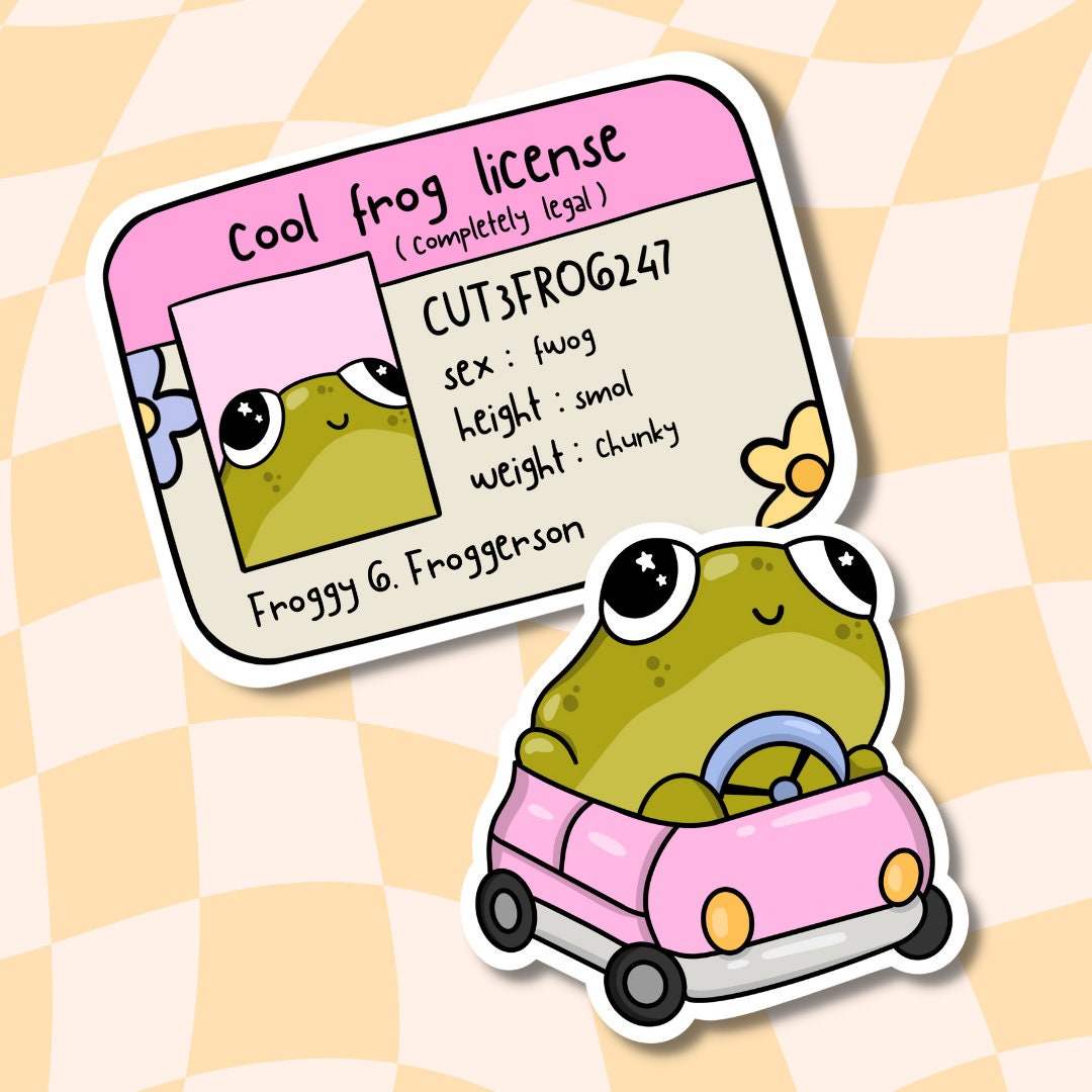 Frog Sticker Waterproof Stickers License Sticker Stickers Sticker ...