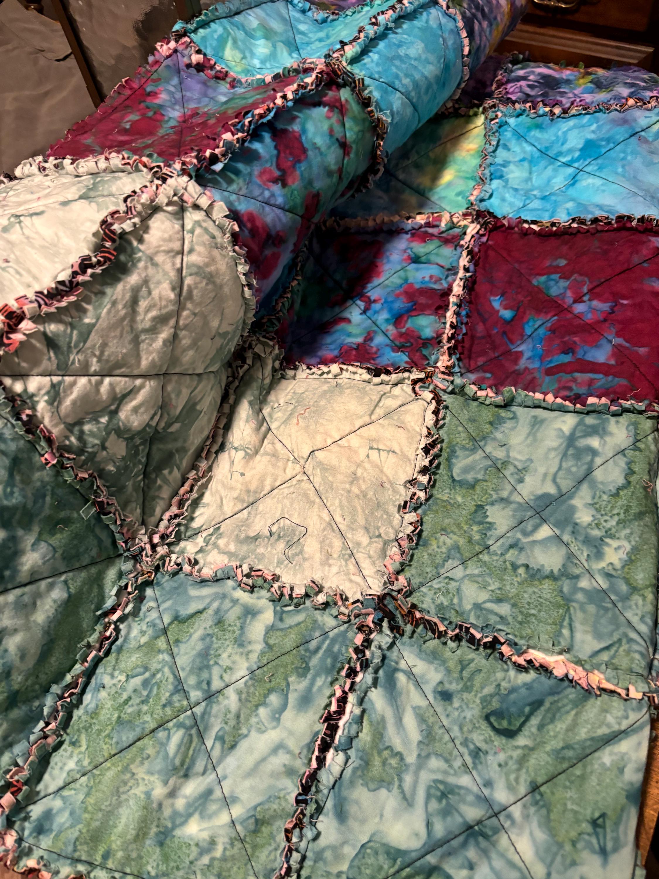 Colorful Batik Rag Quilt - Etsy