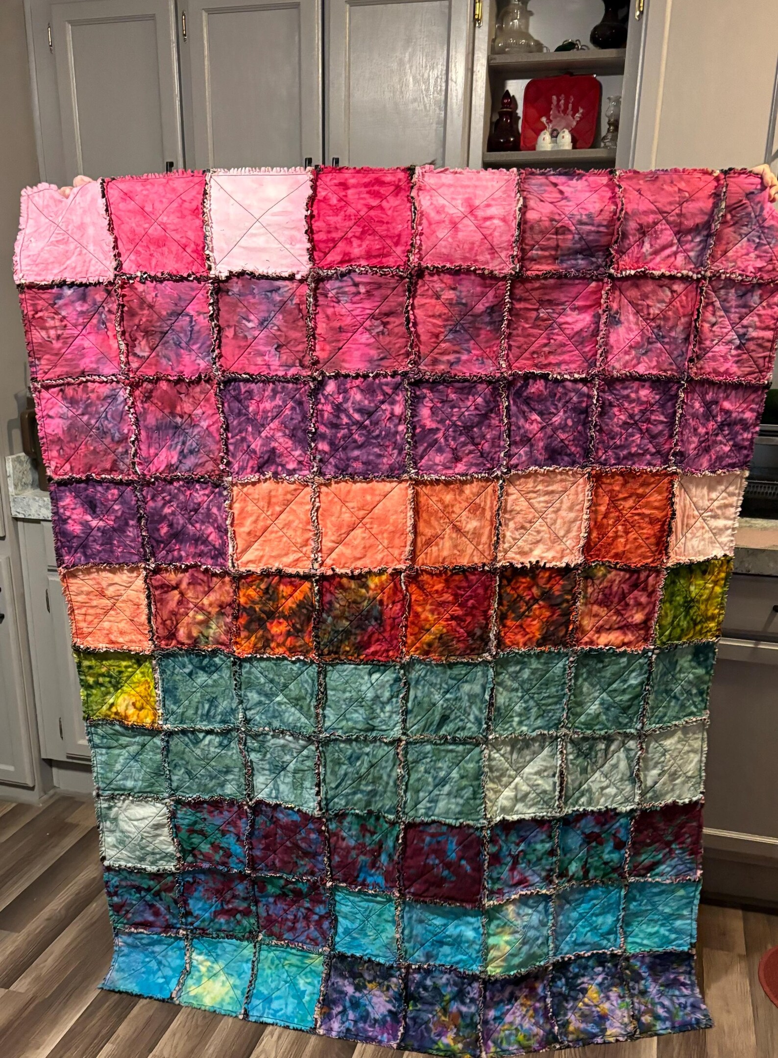 Colorful Batik Rag Quilt - Etsy