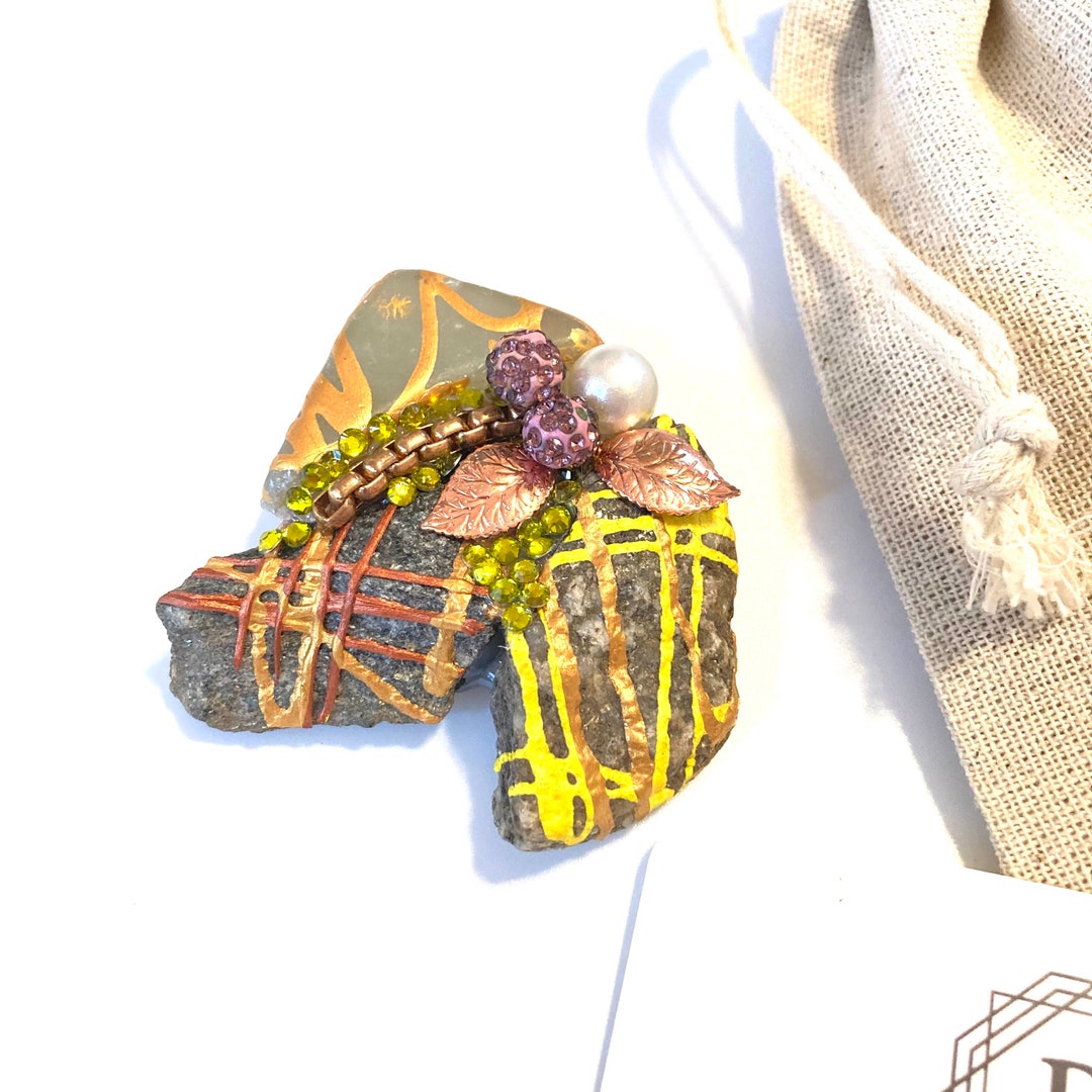 Handmade Pearl Paperweight, Rock Crystals Marble Leaves, Patricia ...
