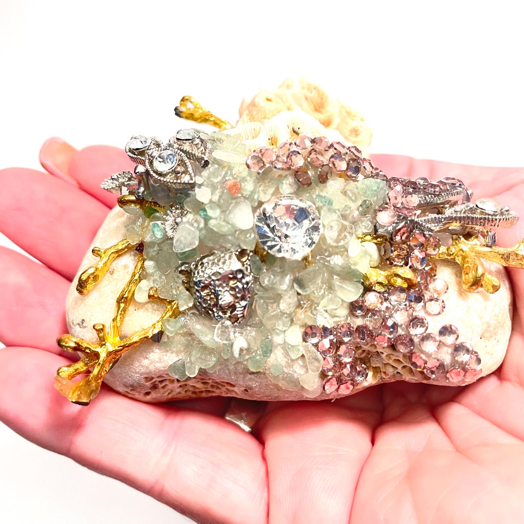 Handmade Tiger Paperweight: Gold Leaf, Crystals, Gemstones - Etsy
