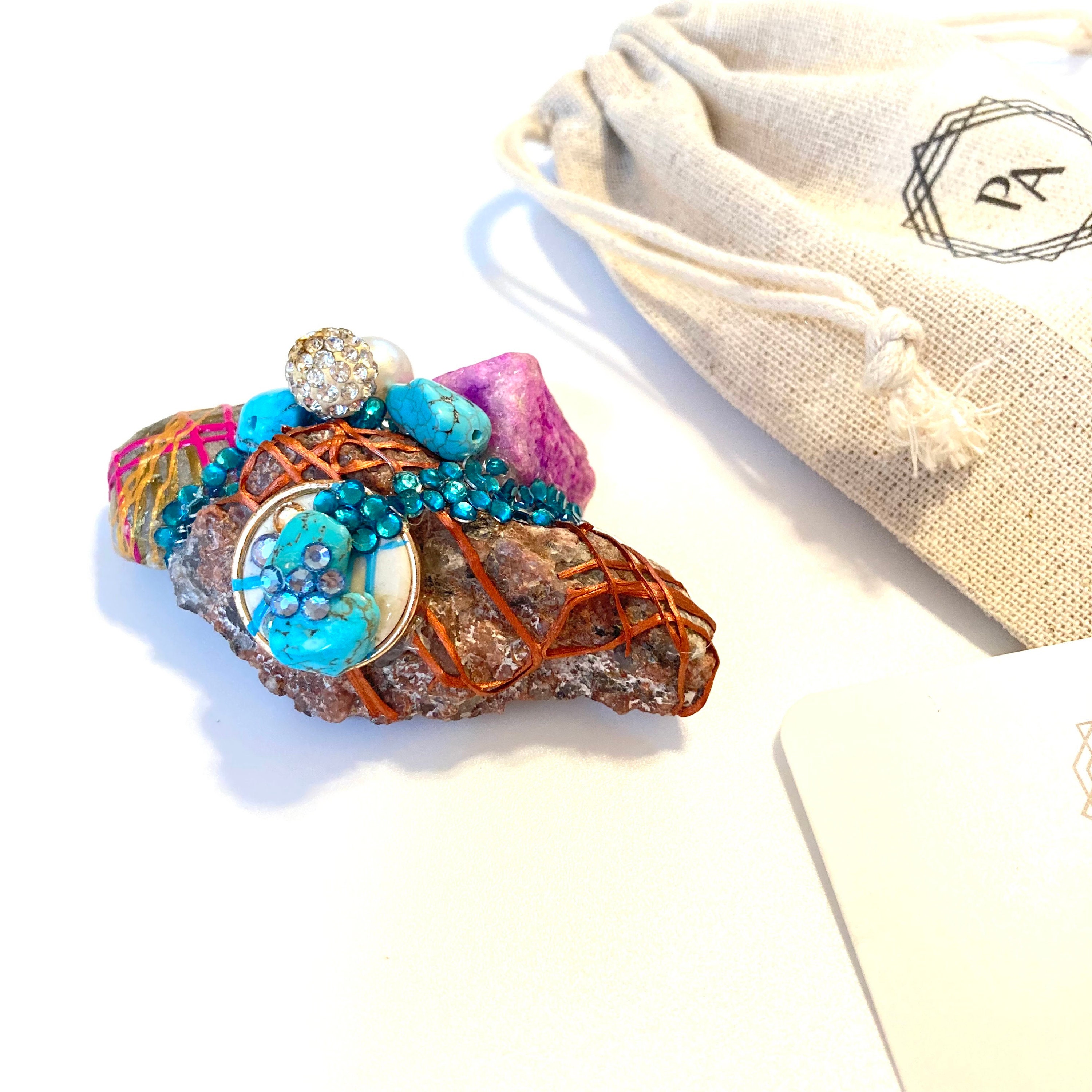Handmade Gemstone Crystal Paperweight, Patricia Adelson Design - Etsy