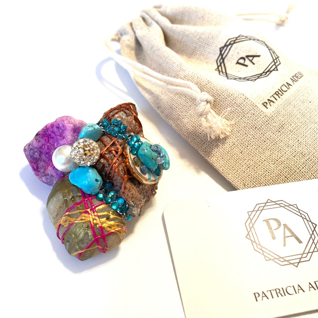 Handmade Gemstone Crystal Paperweight, Patricia Adelson Design - Etsy