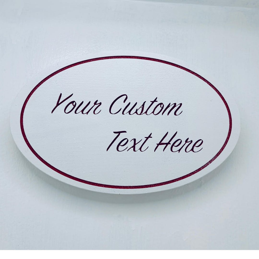 Custom Oval Wooden Sign | Personalized Engraved Oval Plaque | Modern ...