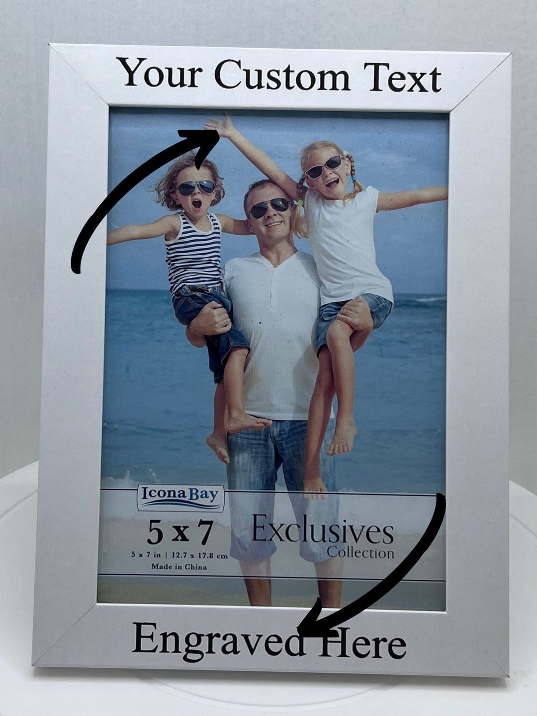 Personalized 5x7 White Picture Frame With Real Glass. A Perfect Gift ...