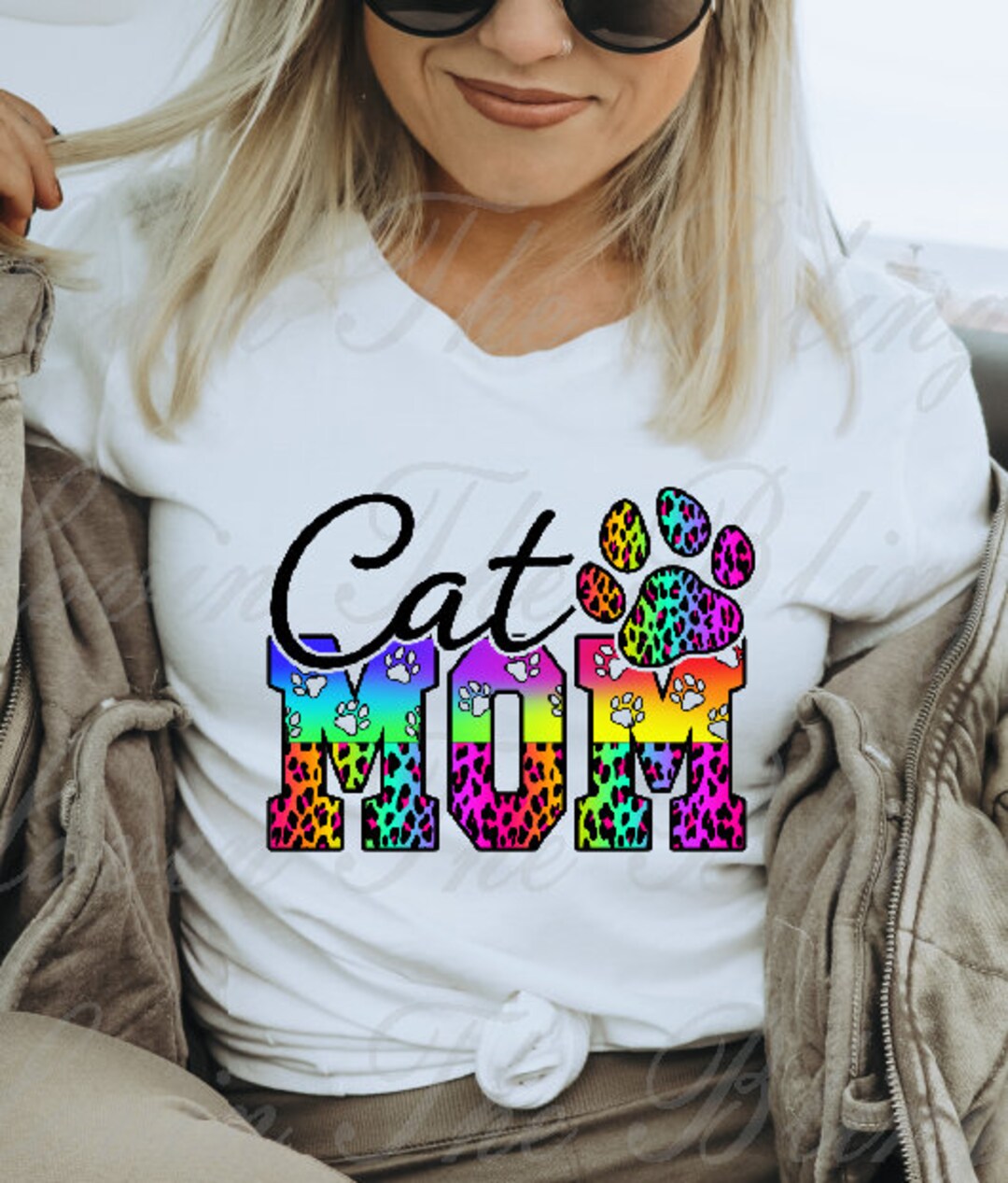 Cat Mom DTF Print Design DTF Transfer Print Pet Design Transfer - Etsy