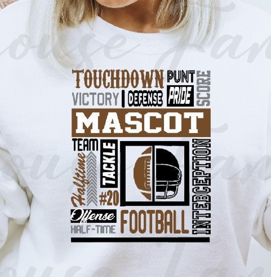 Touchdown Mascot Football Theme Design Transfer Direct to Film Transfer ...