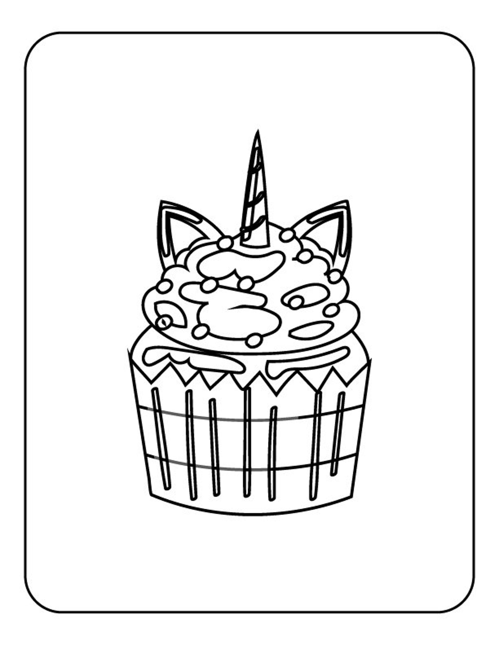 20 Cute Sweet Cupcakes Coloring Pages - Etsy UK