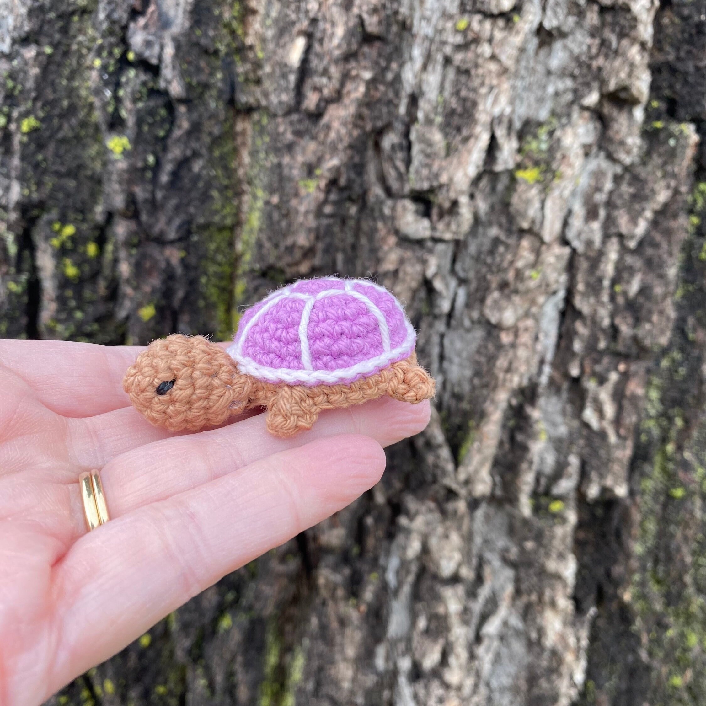 Tiny Plushie Turtle, Tiny Faded Purple Turtle, Pinkish/purple Amigurumi ...