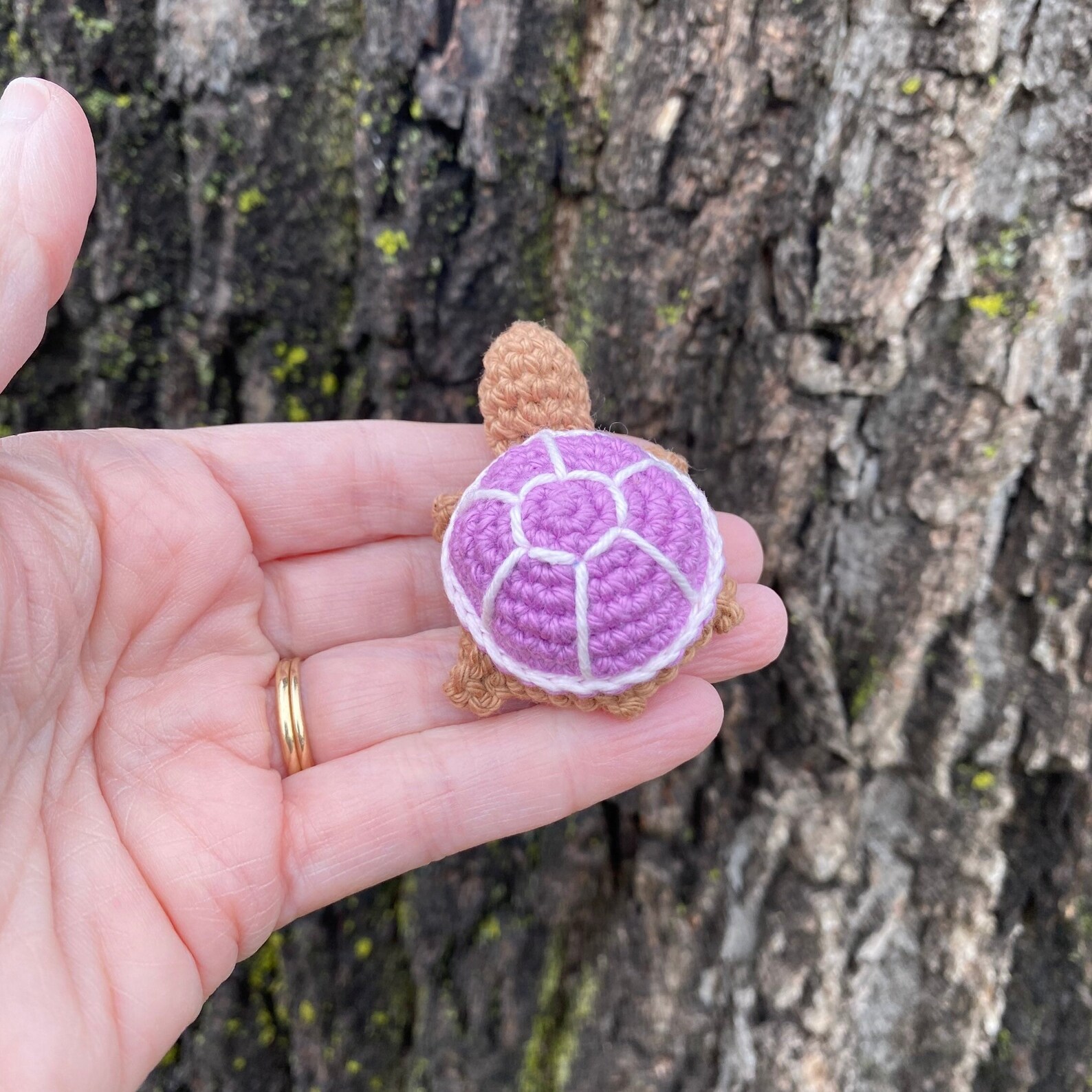Tiny Plushie Turtle, Tiny Faded Purple Turtle, Pinkish/purple Amigurumi ...