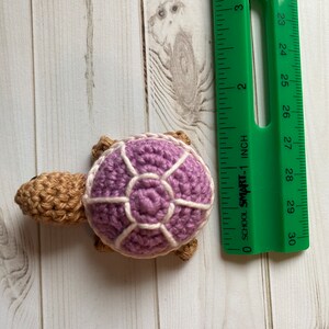 Tiny Plushie Turtle, Tiny Faded Purple Turtle, Pinkish/purple Amigurumi ...