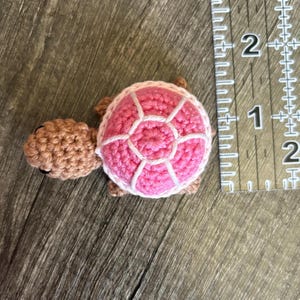 Pink Tiny Crochet Turtle | Mini Pink Stuffed Turtle | Crocheted Tiny ...