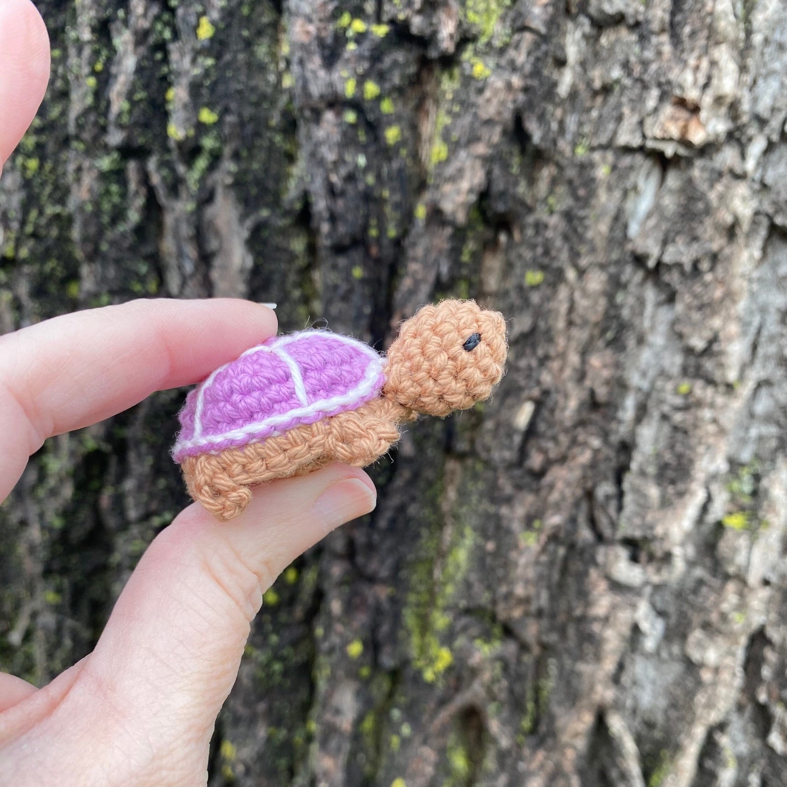 Tiny Plushie Turtle, Tiny Faded Purple Turtle, Pinkish/purple Amigurumi ...