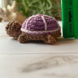 Tiny Plushie Turtle, Tiny Faded Purple Turtle, Pinkish/purple Amigurumi ...