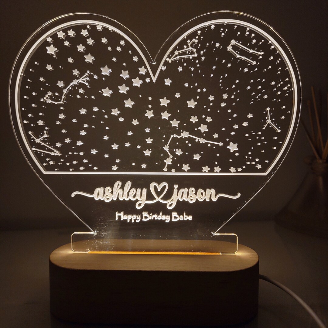 Personalized Night Lamp With Star Map, Valentine's Day Gift ...