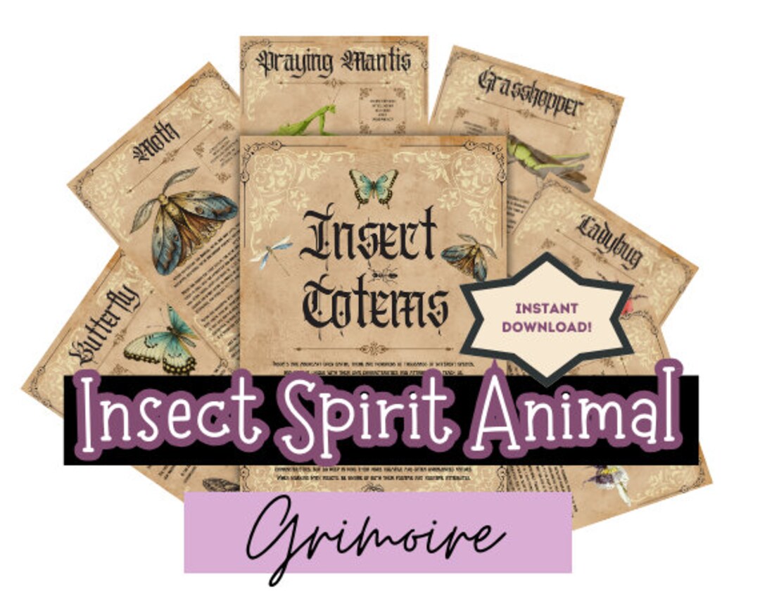 Insect Totem / Grimoire / Book of Shadows Pages / Printable Inserts ...