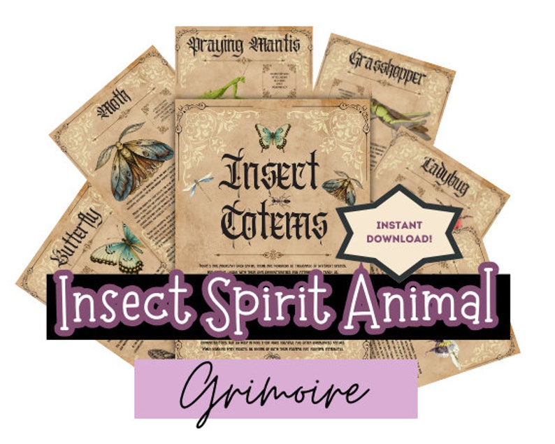 Insect Totem Grimoire Pages: Spirit Animal Printable Inserts (digital ...