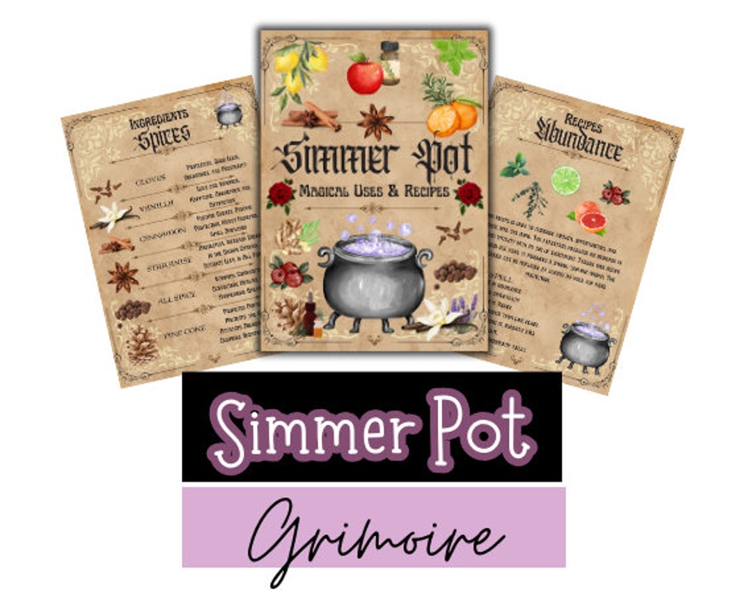 Simmer Pot / Spell Recipe / Book of Shadows / Grimoire Pages / Herbal ...