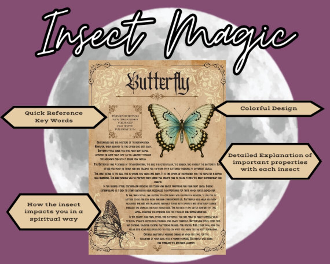 Insect Totem Grimoire Pages: Spirit Animal Printable Inserts (digital ...