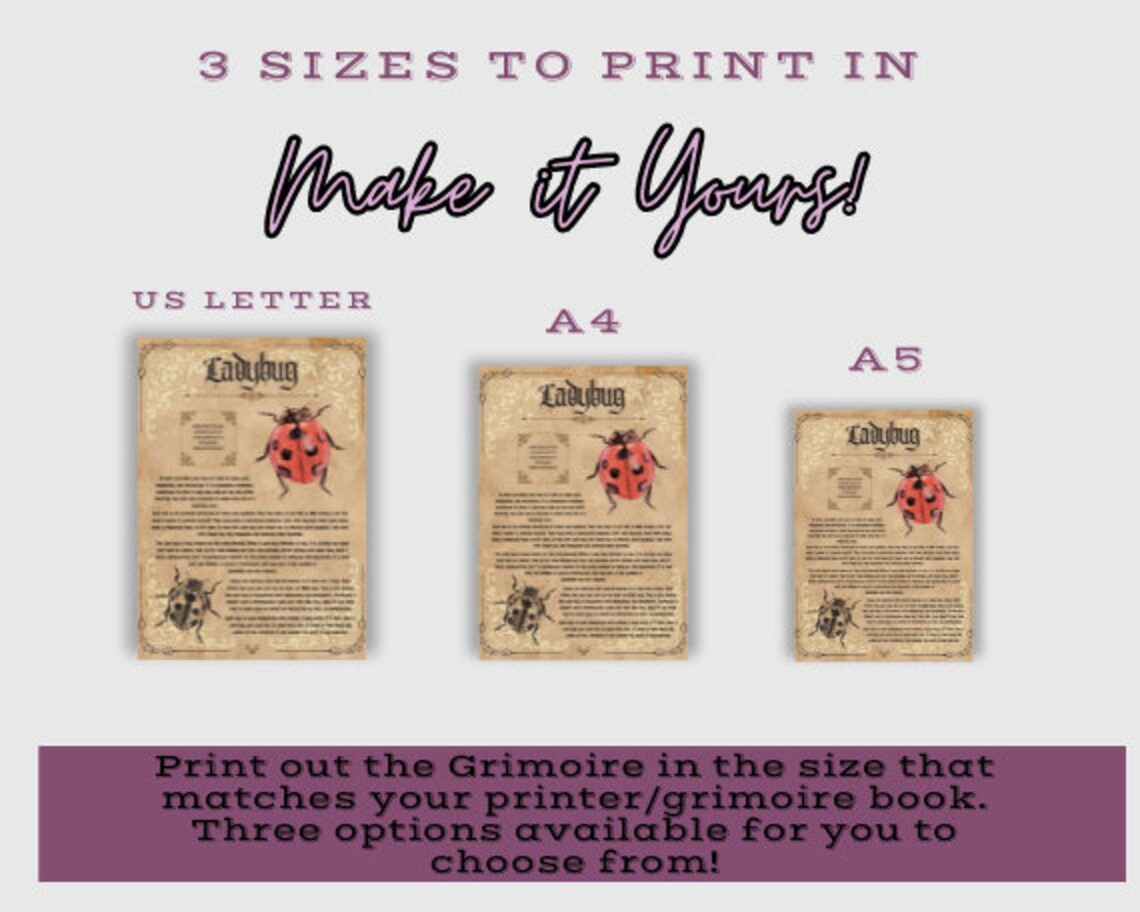 Insect Totem Grimoire Pages: Spirit Animal Printable Inserts (digital ...