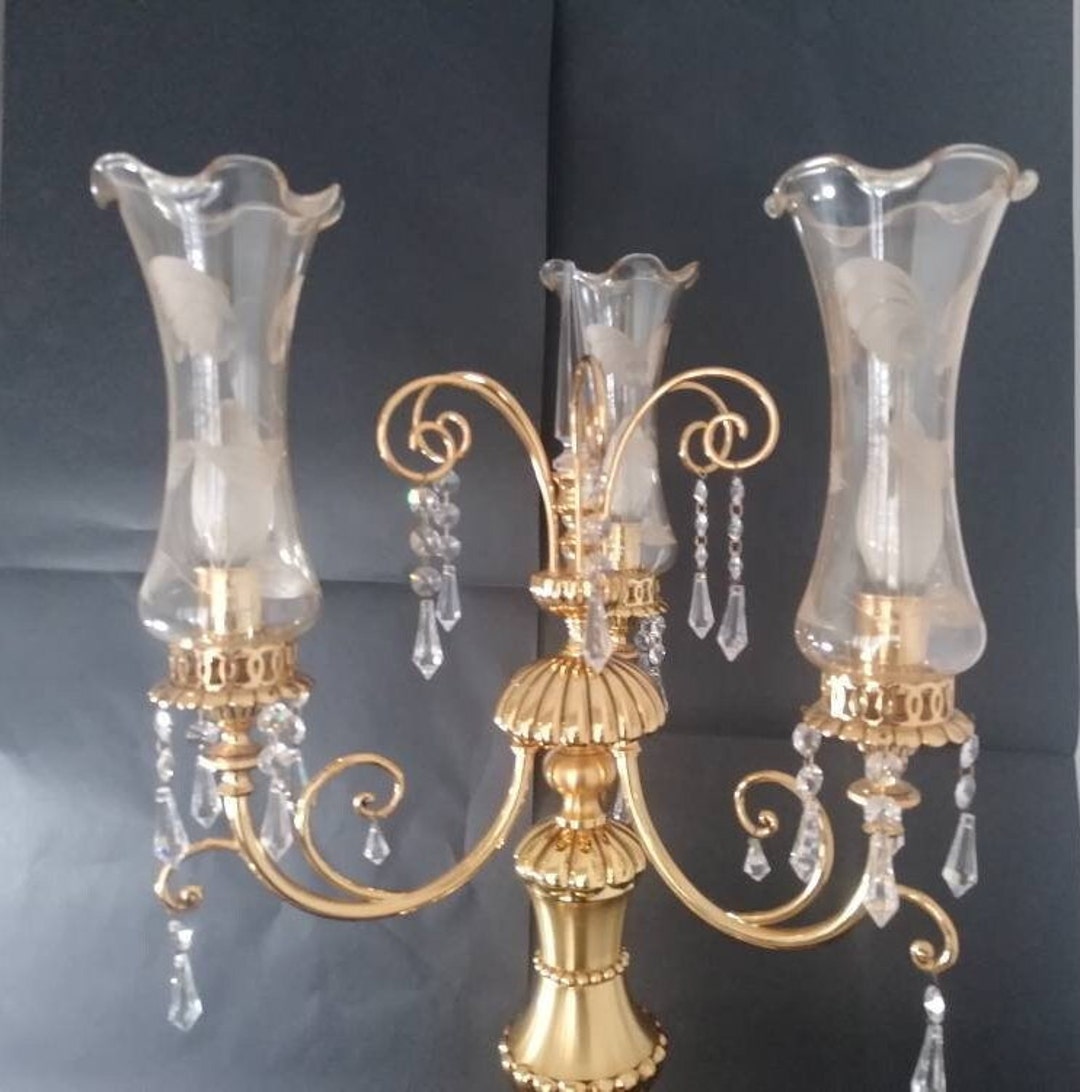 Lámpara De Araña De 70 Cm De Altura Bronce Dorado Ormolu Crystal Cut ...