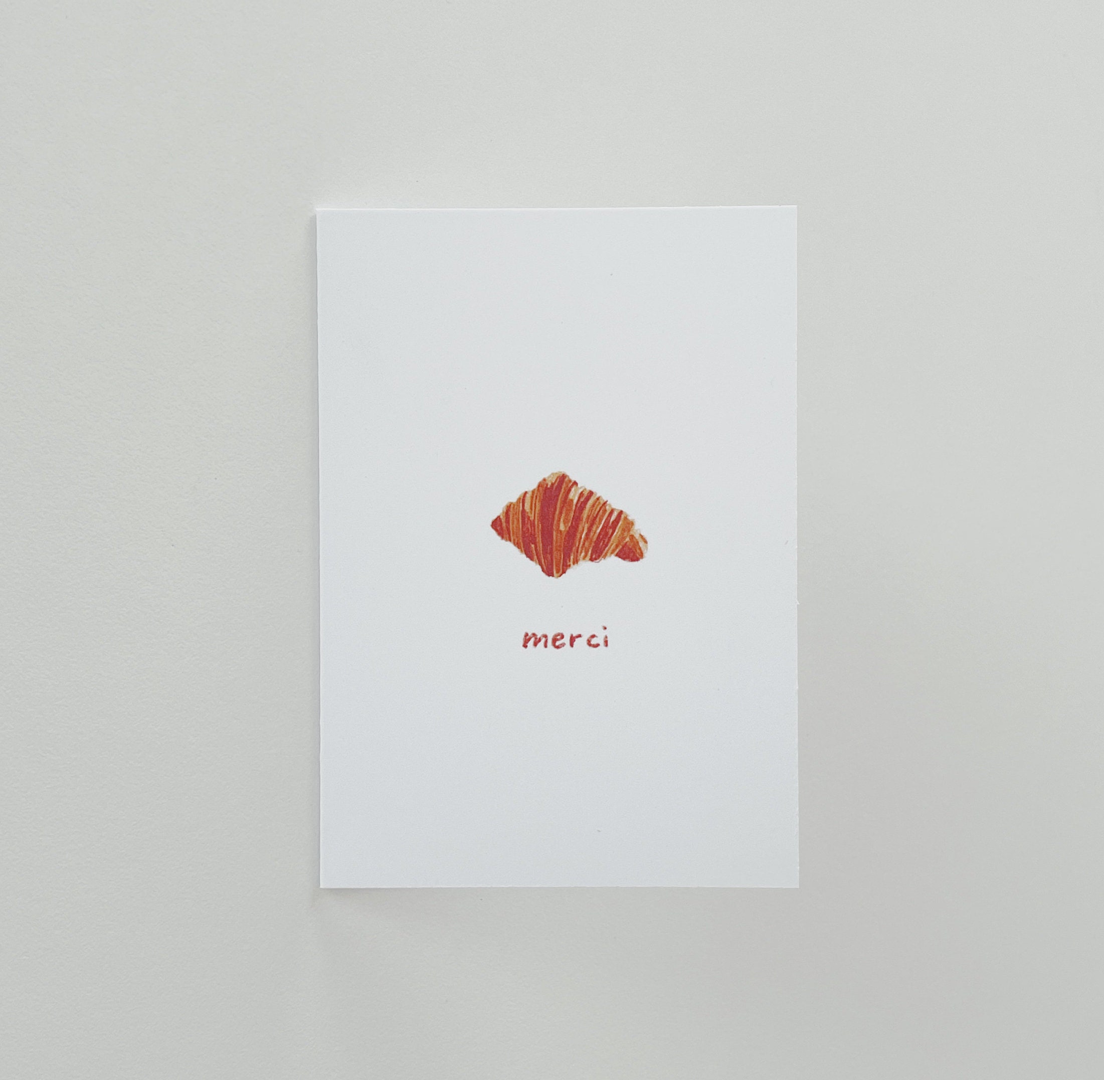 Merci Croissant | Thank You Card | Greeting Card | Blank Card - Etsy