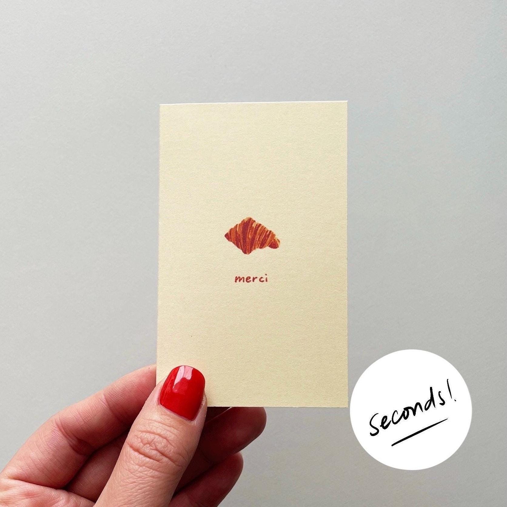 SECONDS* Merci Croissant | Thank You Card | Mini Greeting Card | Mini ...