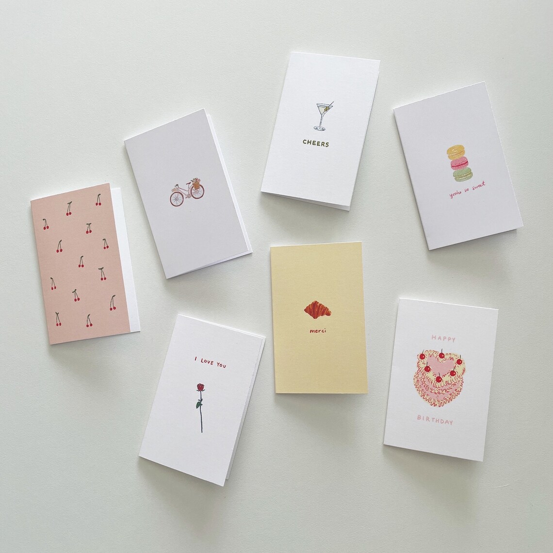 SECONDS* Merci Croissant | Thank You Card | Mini Greeting Card | Mini ...