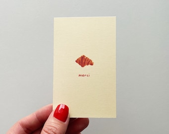SECONDS Merci Croissant Thank You Card Mini Greeting Card Mini Gift ...
