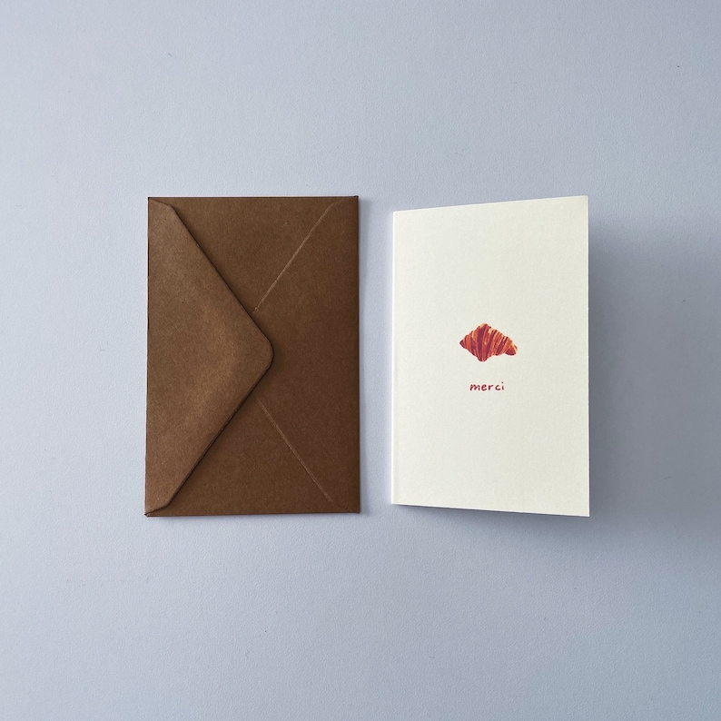 SECONDS* Merci Croissant | Thank You Card | Mini Greeting Card | Mini ...