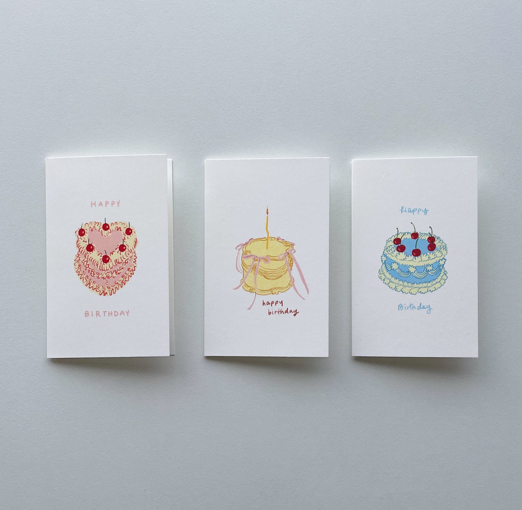 The Mini Vintage Cake Collection 3 Card Set Happy Birthday Card Mini ...