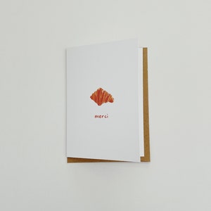 Merci Croissant Thank You Card Greeting Card Blank Card - Etsy
