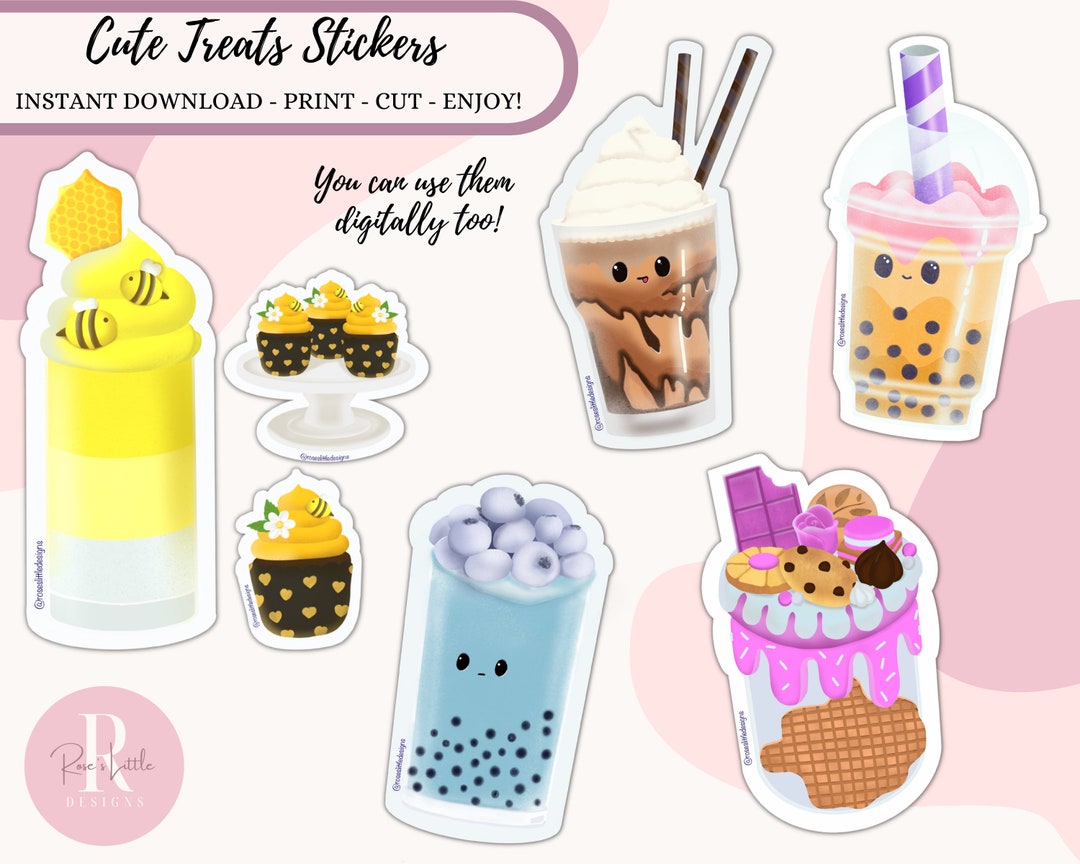 Cute Treats Digital Stickers | Kawaii Treats Stickers | Sticker Design ...