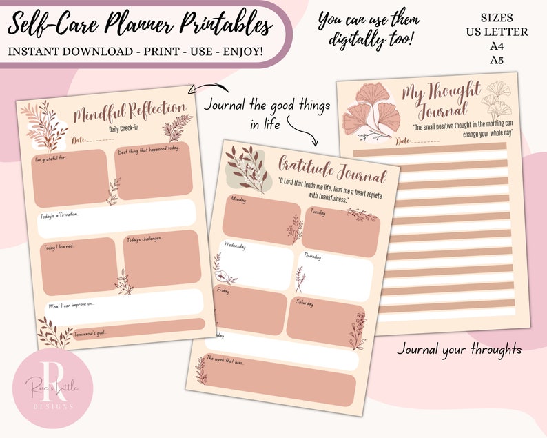 Self Care Planner Printables | Self Care Planner Bundle | Self Care ...