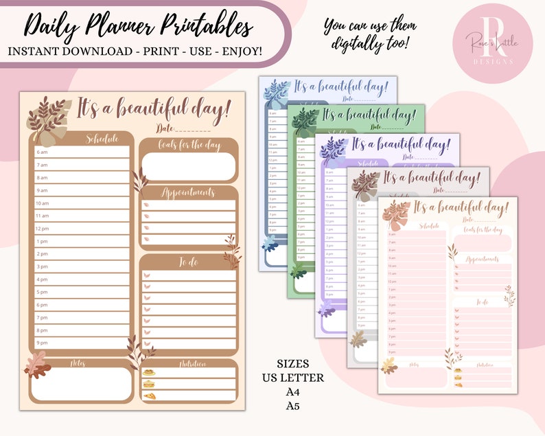Daily Planner Printable | Fun and Colorful Daily Planner | Daily ...
