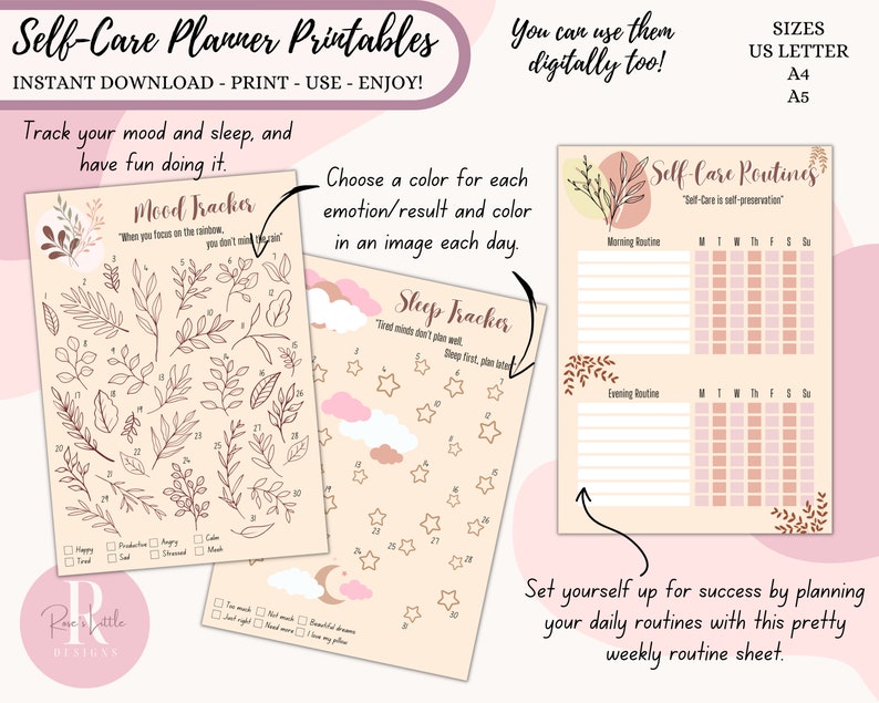 Self Care Planner Printables | Self Care Planner Bundle | Self Care ...